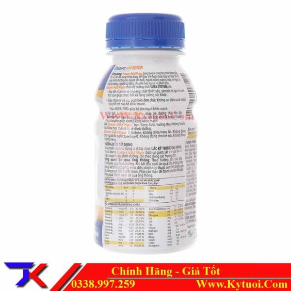 Sữa Ensure Gold Vigor 237ml ( 1 Lốc 6 Chai, 1 Thùng 24 Chai) - Tạp Hóa ...