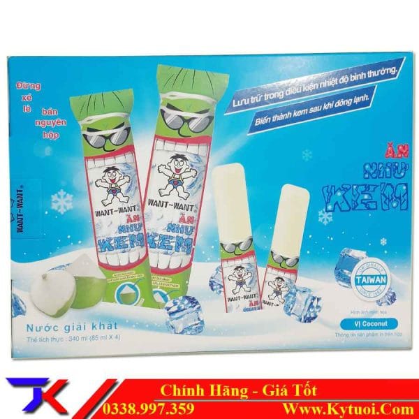 Nước Giải Khát WANT WANT Ăn NHƯ KEM VỊ Coconut - Tạp Hóa Kỷ Tươi - Sữa ...