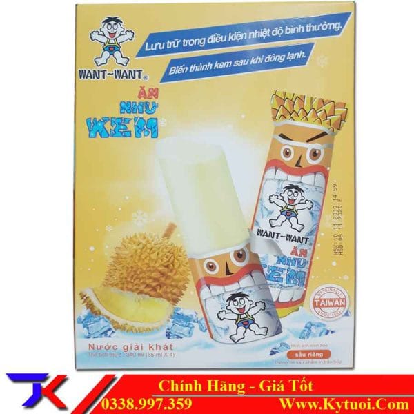 Nước Giải Khát WANT WANT Ăn NHƯ KEM VỊ Sầu Riêng - Tạp Hóa Kỷ Tươi ...
