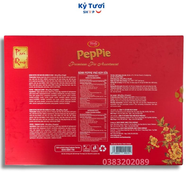 Bánh Peppie Richy 468g - Tạp Hóa Kỷ Tươi - Sữa Bột - Bỉm - Mỹ Phẩm