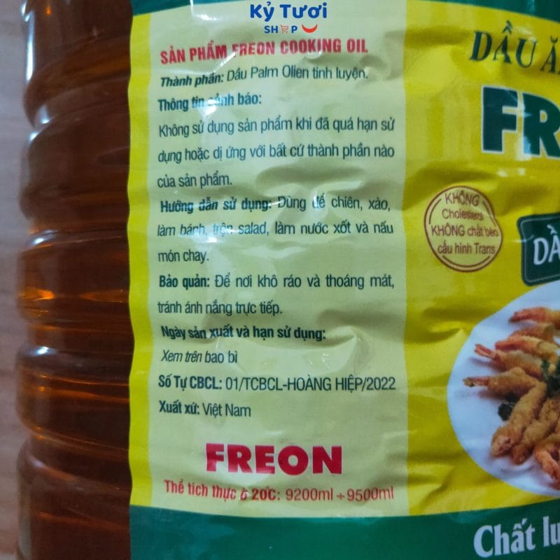Dầu ăn Cao Cấp Freon 10l - Tạp Hóa Kỷ Tươi - Sữa Bột - Bỉm - Mỹ Phẩm